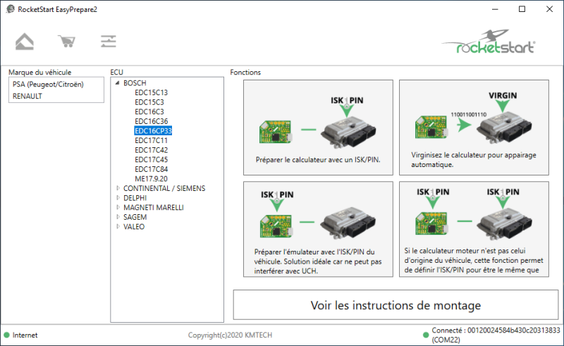 Émulateur RocketStart MINI CAN BUS RENAULT & PSA USB